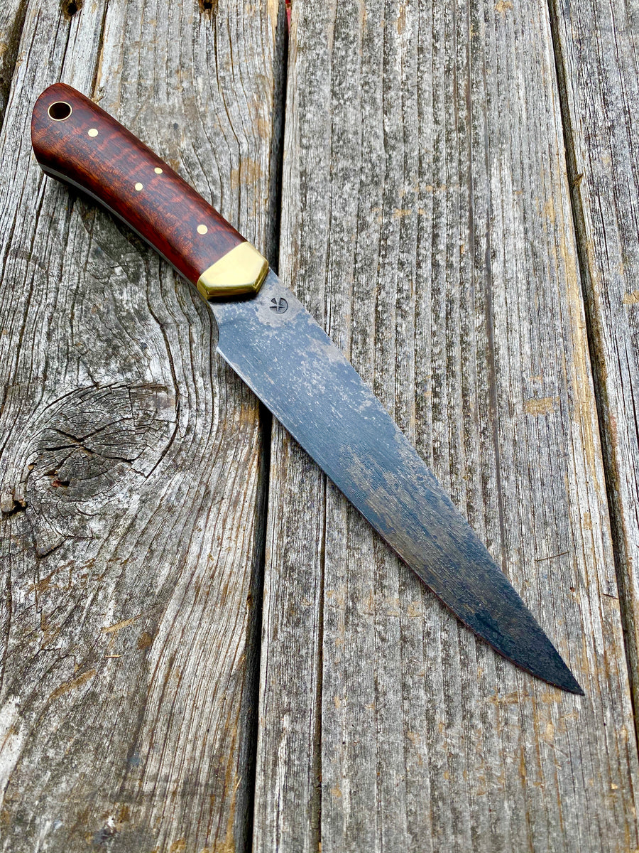 Long Hunter Camp Knife — Snakewood & Brass – Redroot Blades